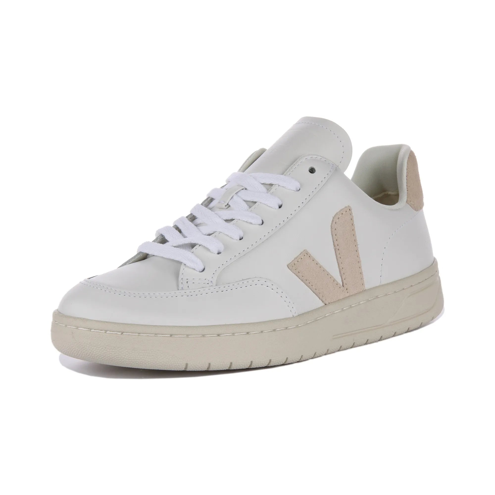 Veja V-12 Leather In White Beige For Women – DANPIT.
